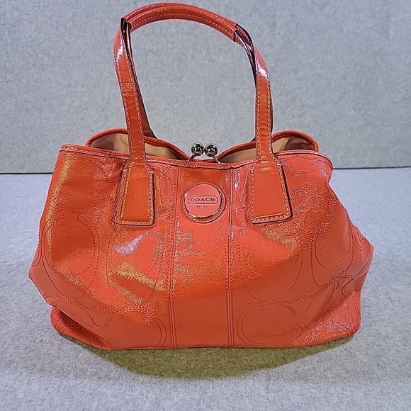 Coach | Bags | Coach Purse Signature Satchel Coral K93 F15658 Purse ...